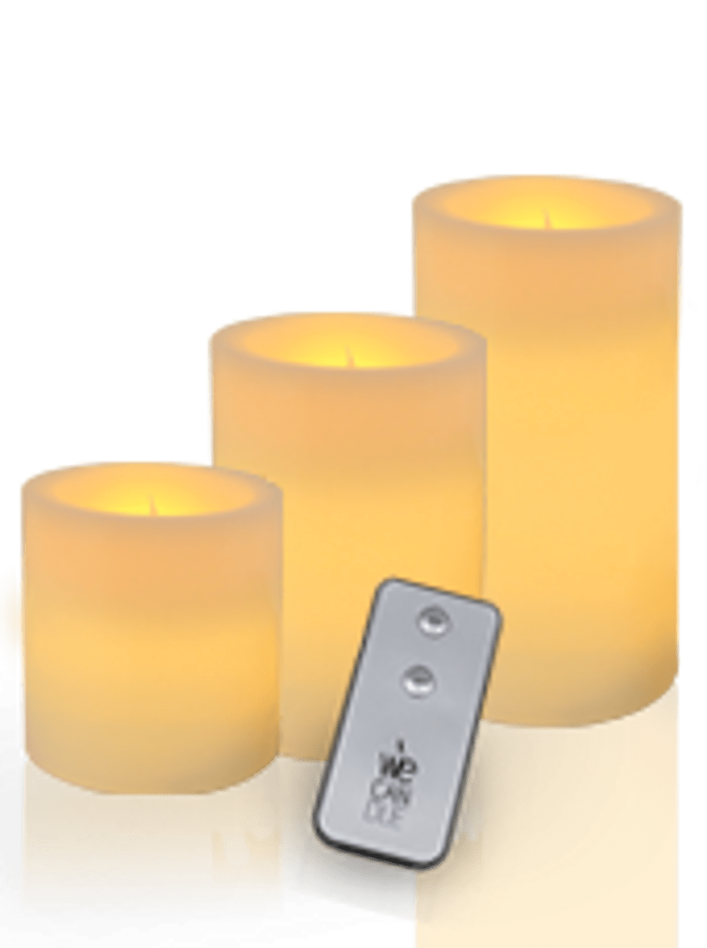 Pack de 3 bougies LED finition plate avec récepteur - WeCandle